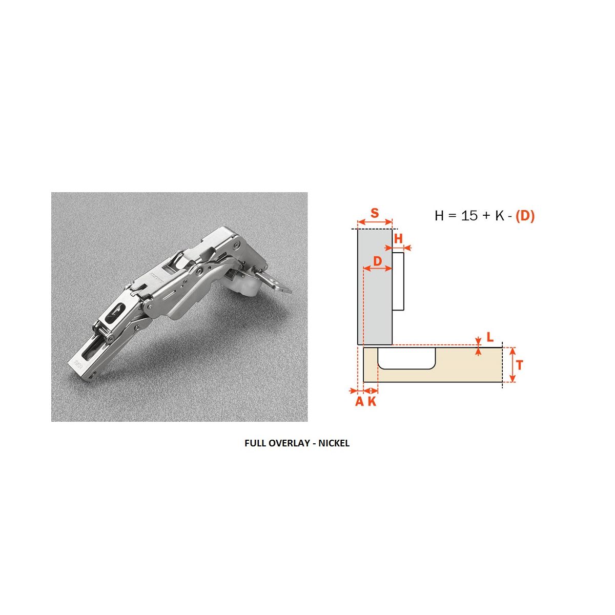 Salice - Hinge 155 Degree - Soft Closing + Cross Mounting Plate