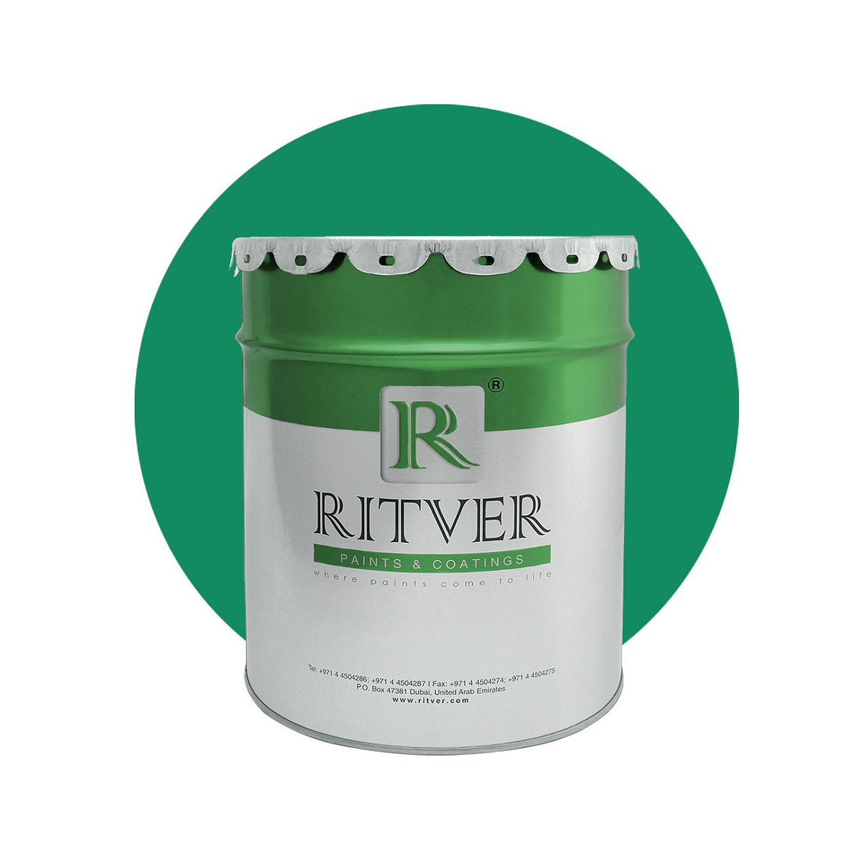 Ritver - Water Based Emulsion Wall Paint 18L - Bright Green Color