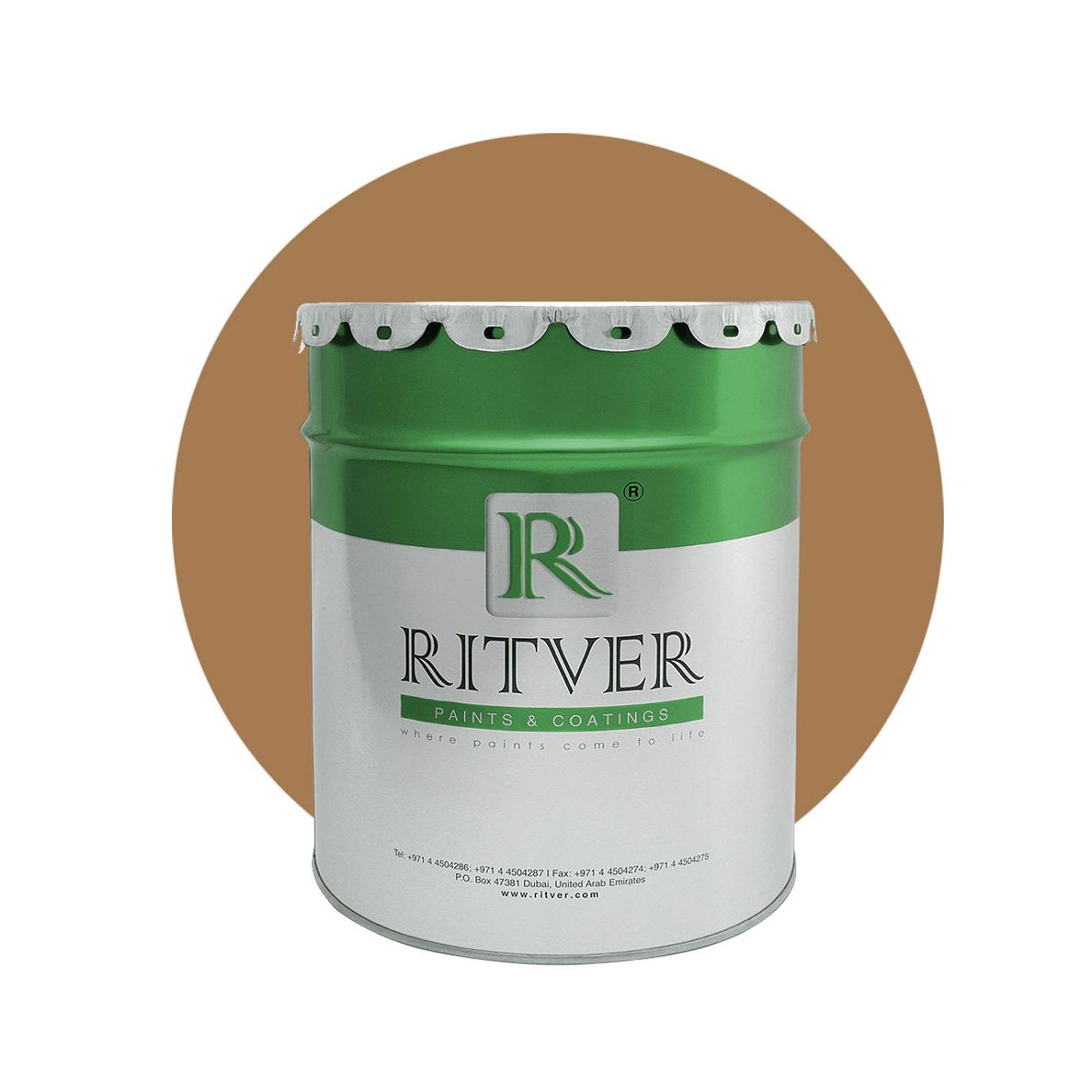 Ritver - Diamond Matt Emulsion Wall Paint 3.6L - Caramel Color