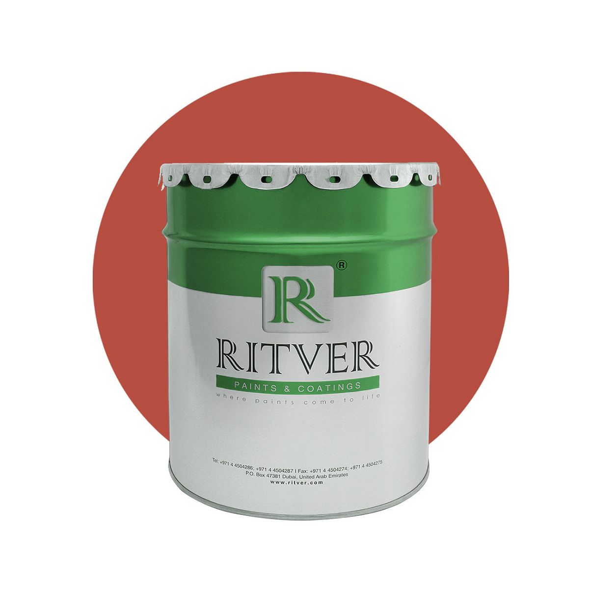 Ritver - Water Based Emulsion Wall Paint 18L - Deep Red Color