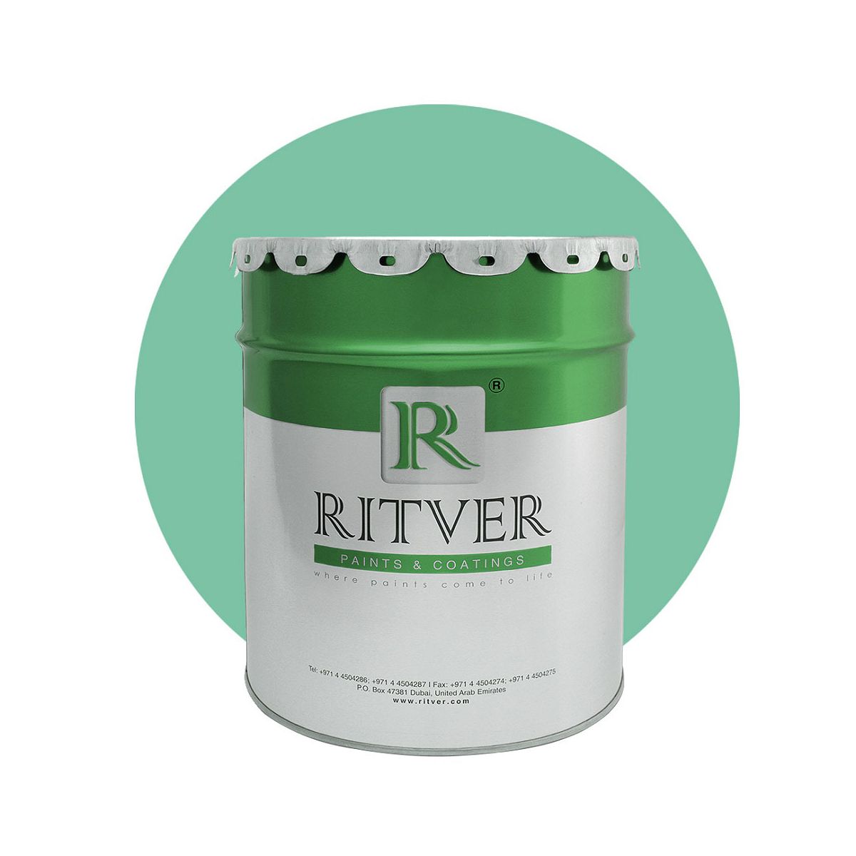 Ritver - Water Based Emulsion Wall Paint 18L - Dirty Green Color