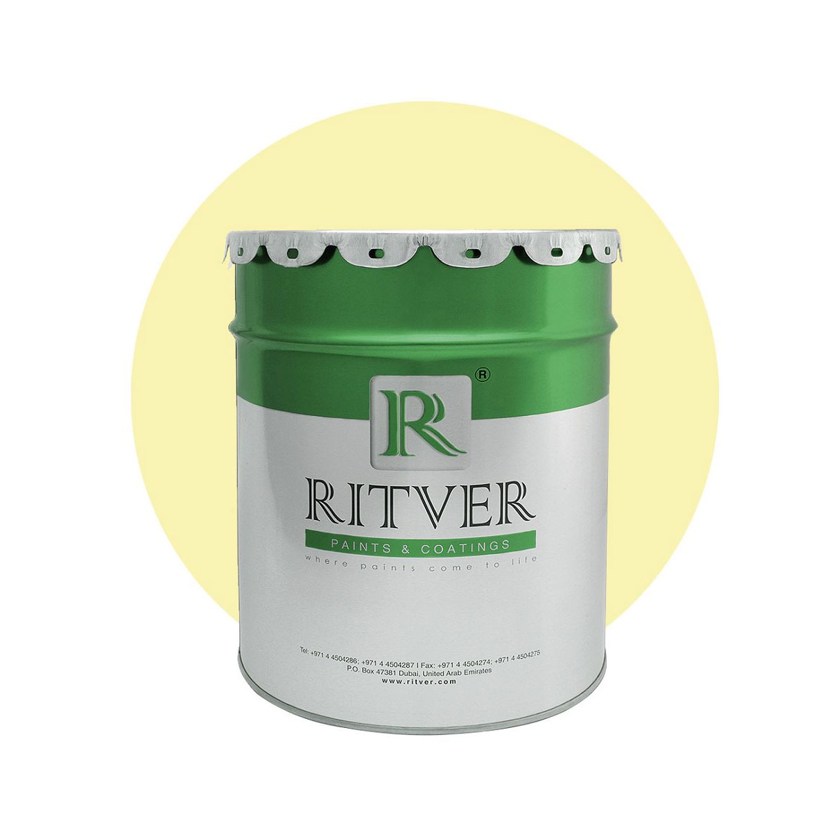 Ritver - Water Based Emulsion Wall Paint 18L - Lemon Yellow Color
