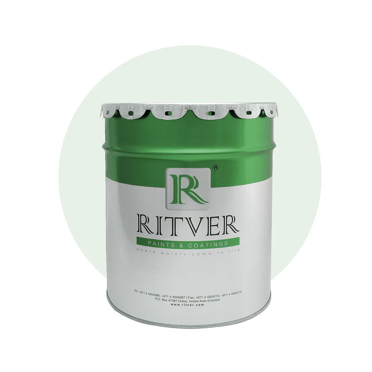 Ritver - Water Based Emulsion Wall Paint 18L - Light Green Color