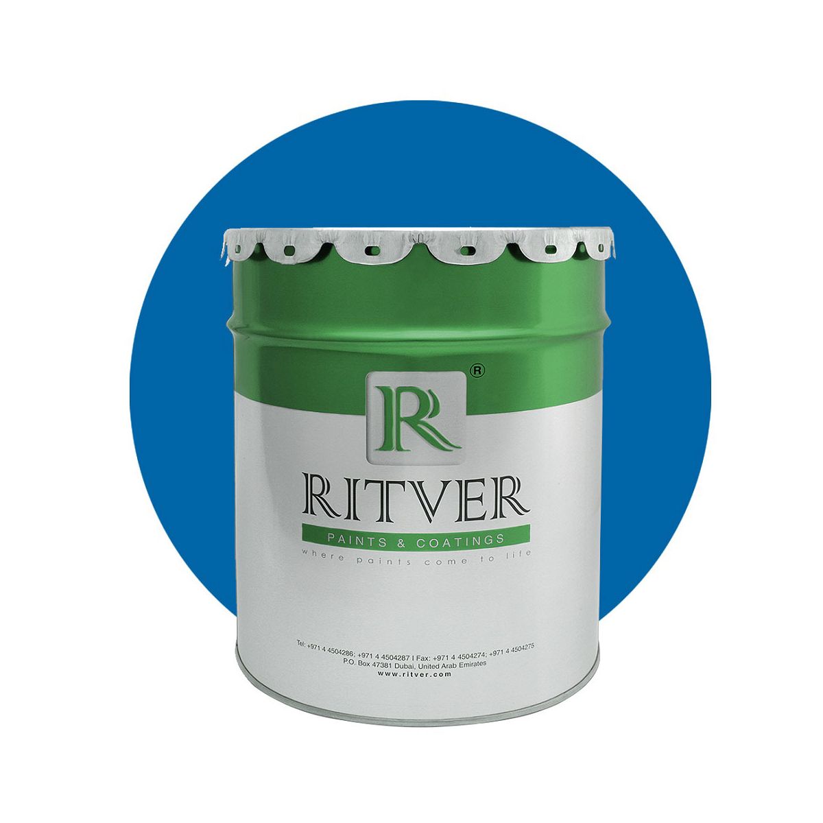 Ritver - Water Based Emulsion Wall Paint 18L - Marina Blue Color