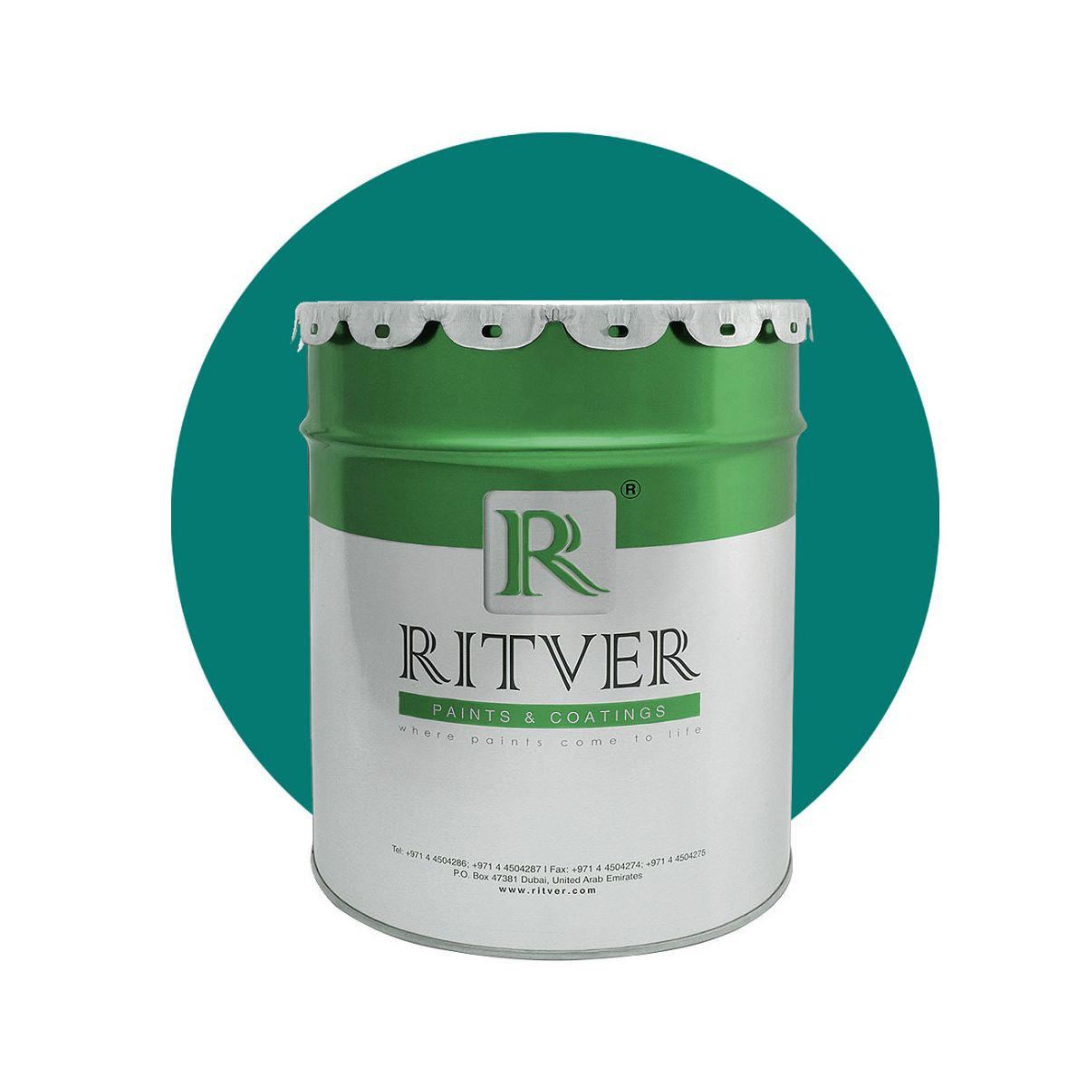 Ritver - Water Based Emulsion Wall Paint 18L - Petrol Color