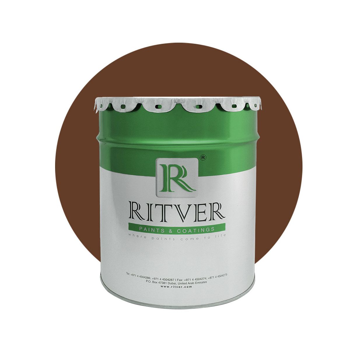 Ritver - Water Based Emulsion Wall Paint 18L - Strong Brown Color