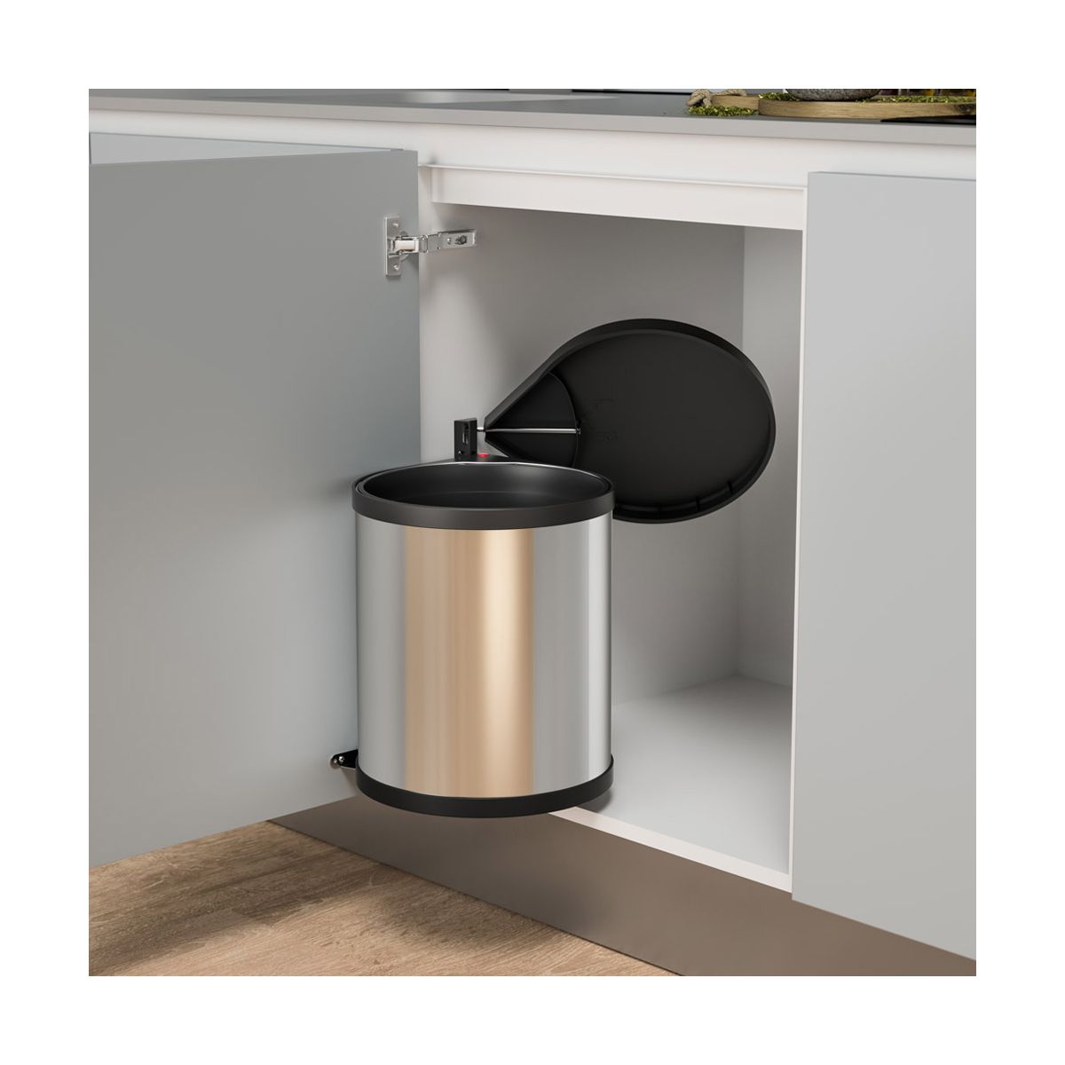 Hailo - Compact Fitted Waste Bin 15x1 liter SS Black