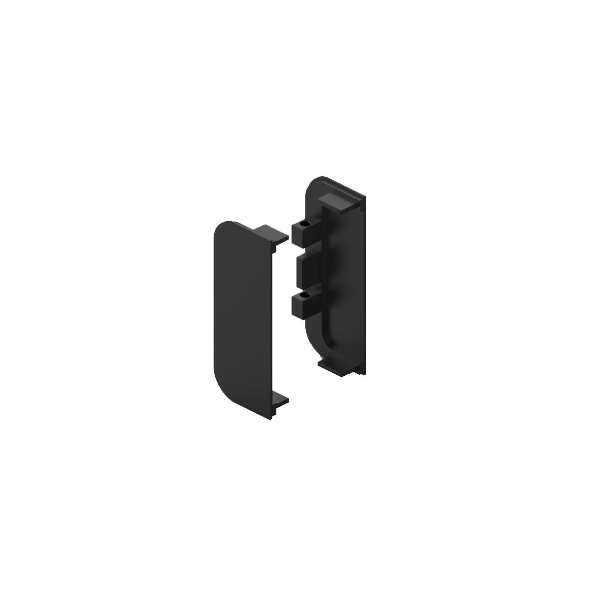 Hettich - Aluminium Gola Profile End Cap for C - Pair (Left & Right)