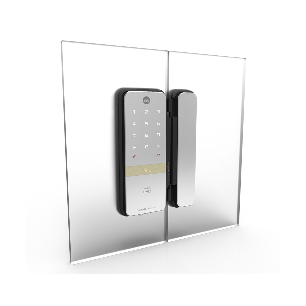 Yale - RFID Rim Smart Lock for Glass Door - Silver