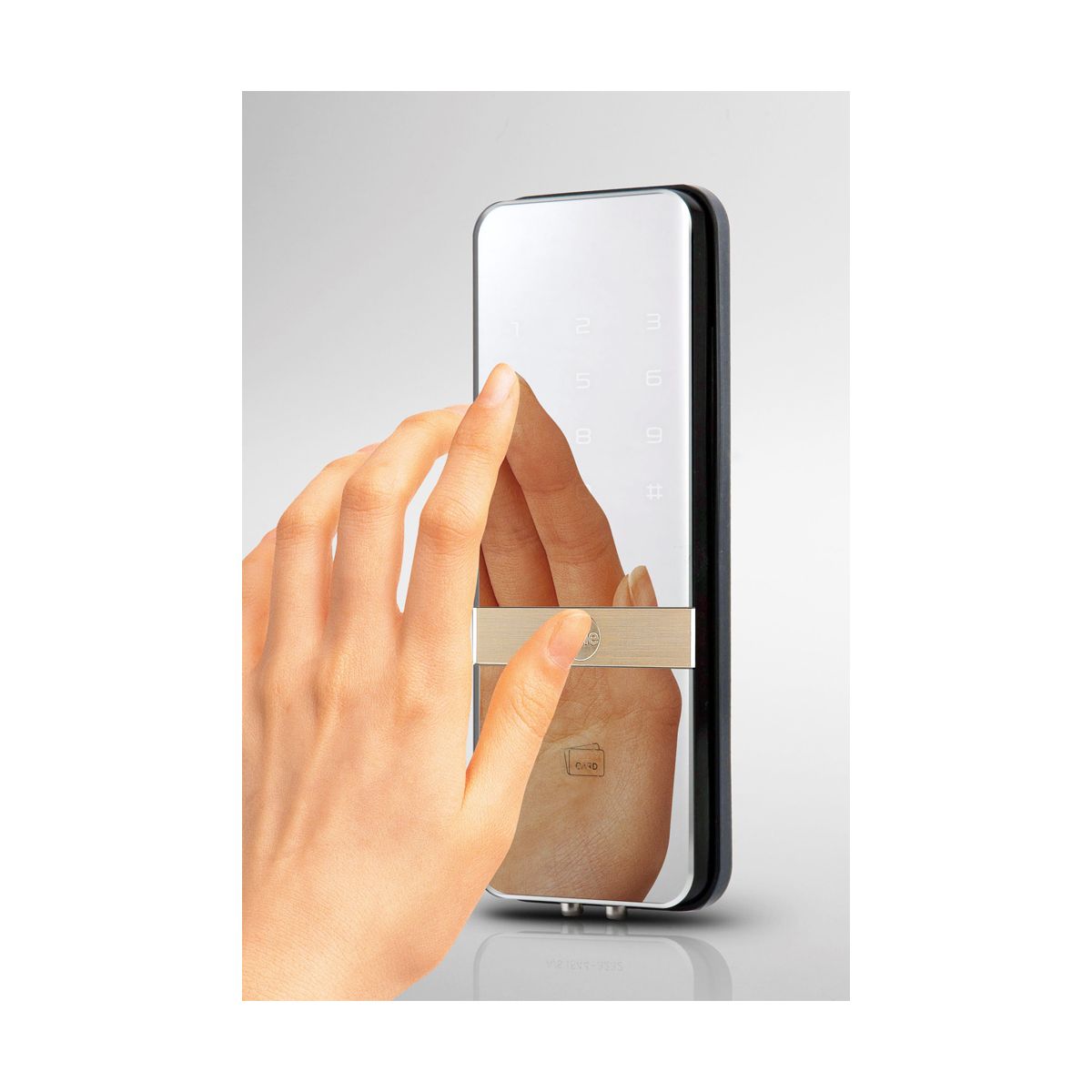 Yale - RFID Rim Smart Lock for Glass Door - Silver