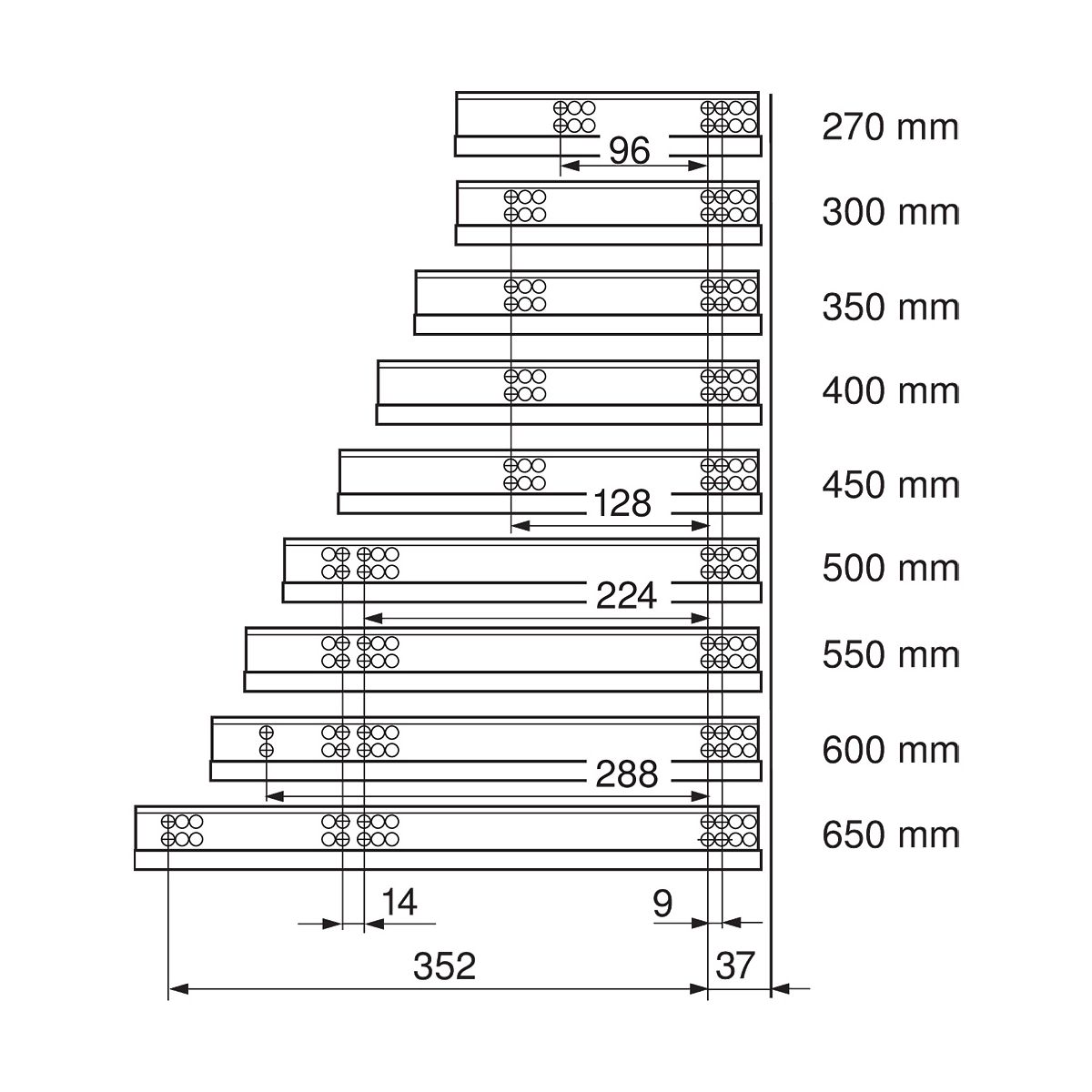 Blum - Tandem Tip-on Single Extension Runner + Locking Device - Pair ...
