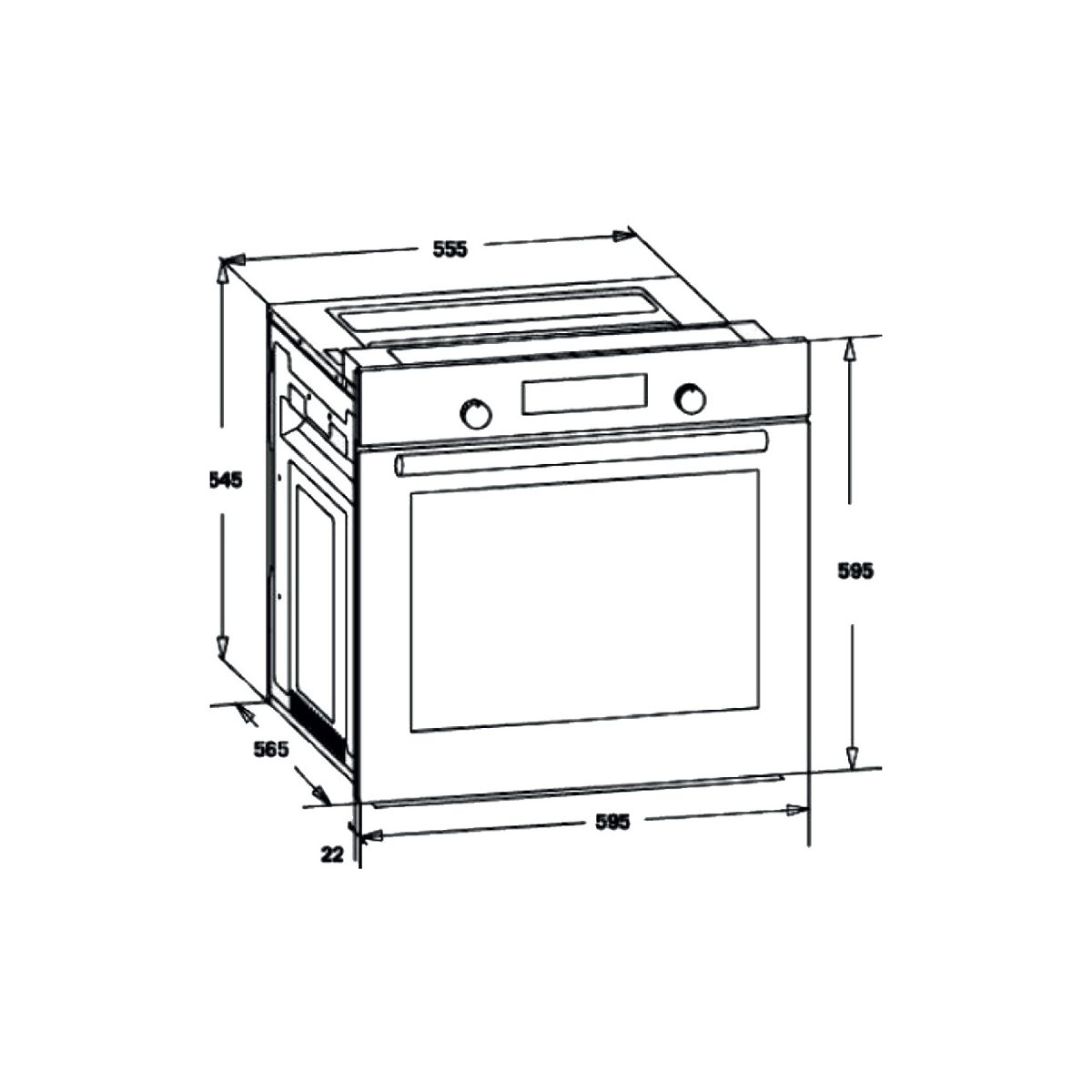 CM Metro Inox Gas 60cm Built-In Gas Oven 72L Gross Capacity