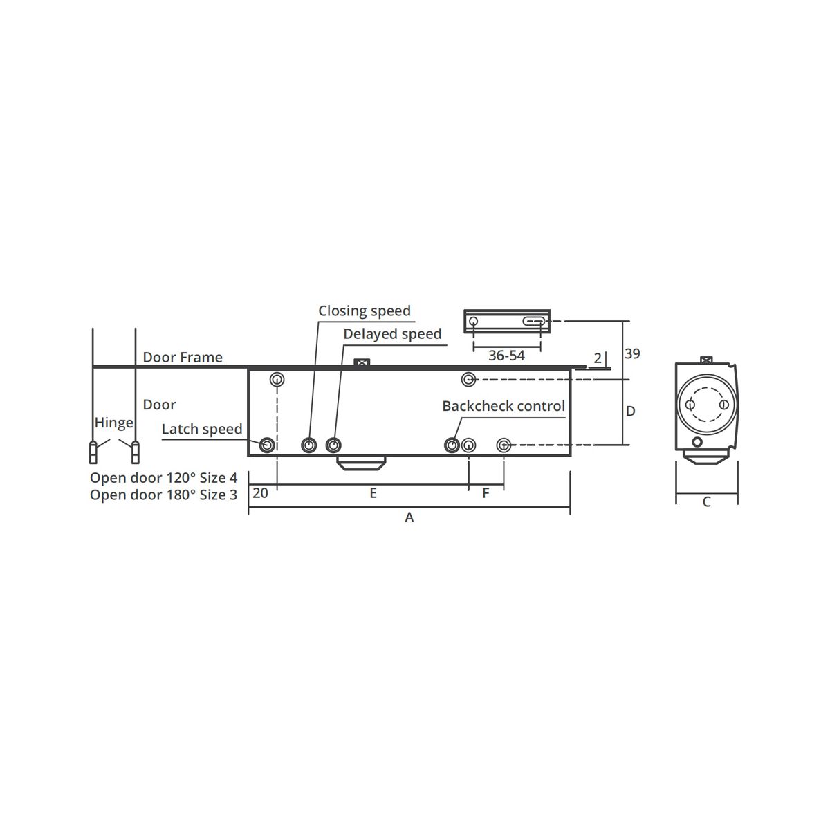 Ultimate - Surface Mounted Overhead Rack & Pinion FR Door Closer Silver ...